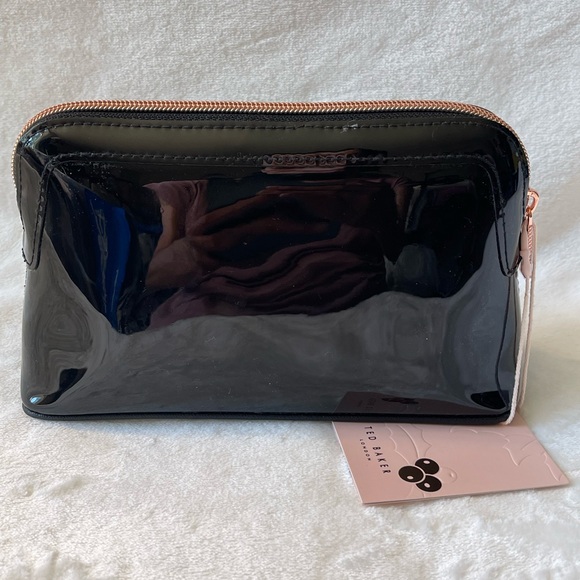 Ted Baker London | Bags | Ted Baker Makeup Bag In Black Rose Gold Color ...